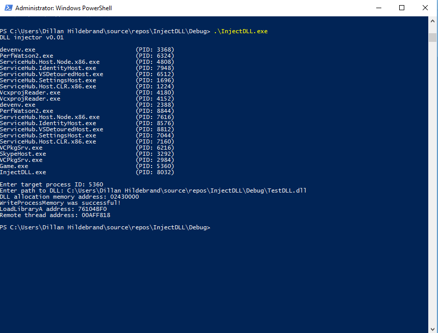 DLL injection - Developing a simple injector. | 801 Labs
